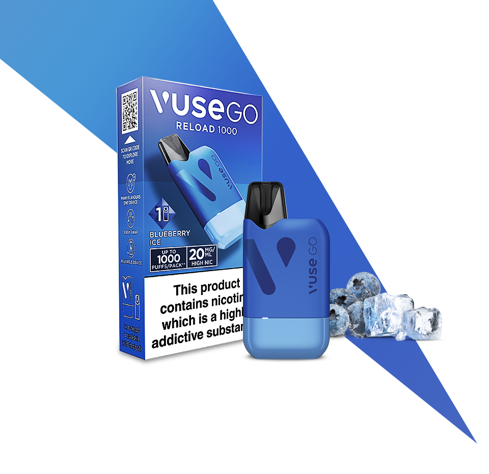 Blue Vuse Go Reload 1000 | Blueberry Ice | Rechargeable Vape