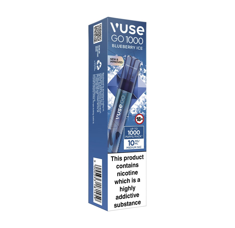 Vuse GO 1000 Pen Blueberry Ice Disposable Vape 10 mg