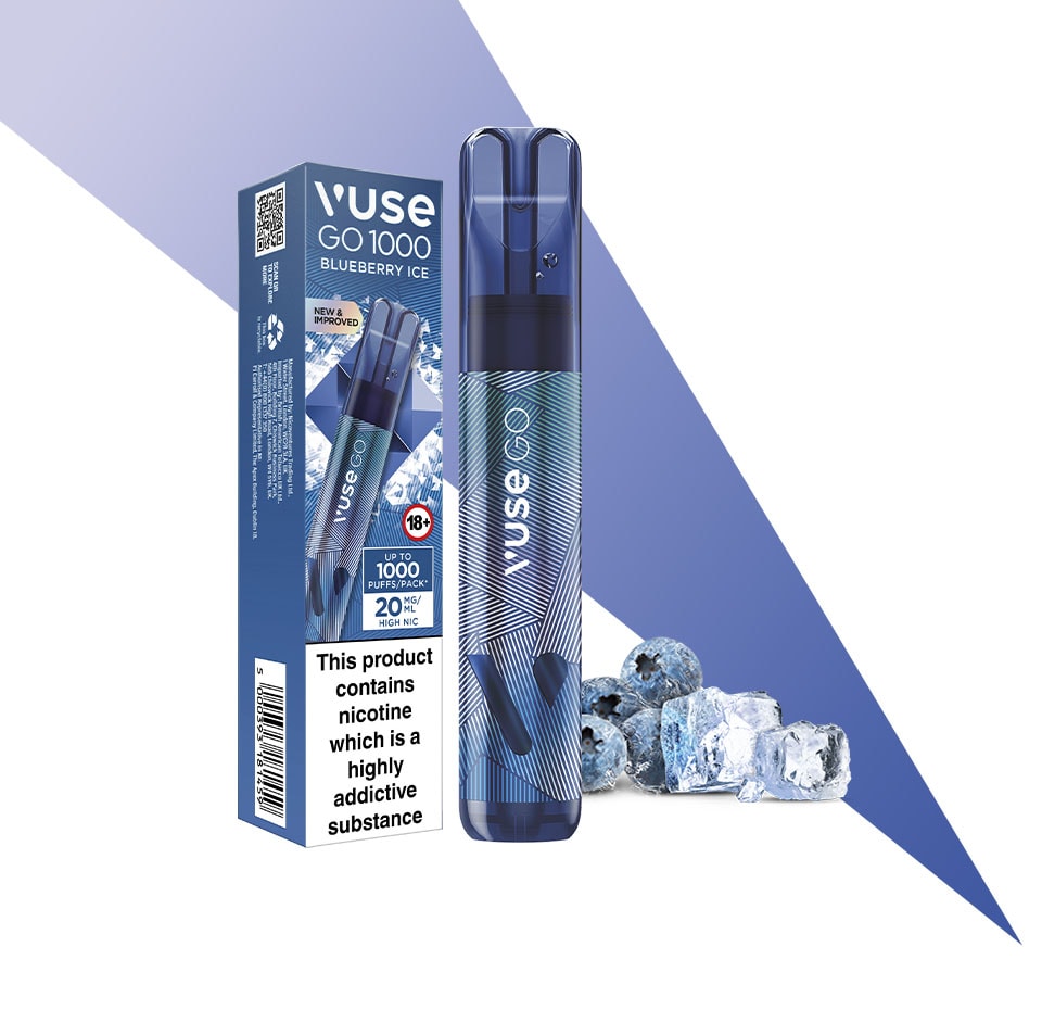 Vuse GO 1000 Pen Blueberry Ice Disposable Vape 20 mg