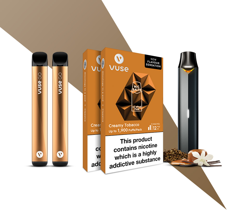 Vuse ePod 12mg & Vuse Go 10mg Creamy Tobacco Bundle