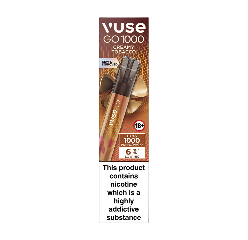 Vuse GO 1000 Creamy Tobacco | Disposable Vape Pen | Vuse UK