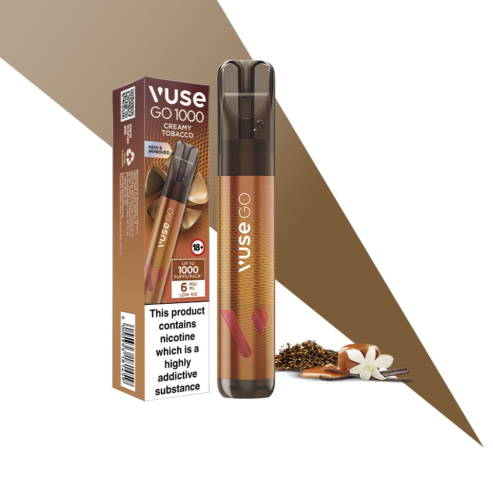 Vuse GO 1000 Creamy Tobacco | Disposable Vape Pen | Vuse UK