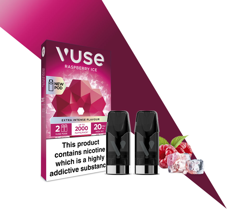 Vuse Raspberry Ice | Extra Intense Flavour Pods | Free Delivery