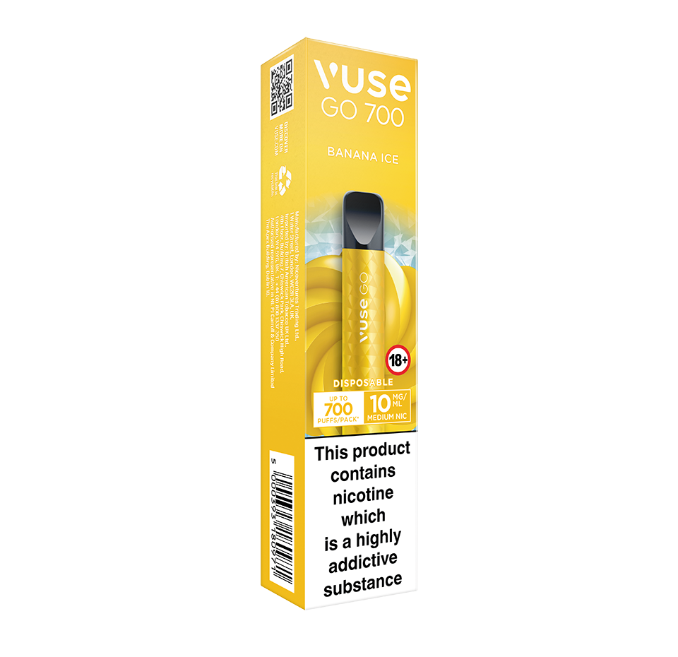 Vuse GO 700 Banana Ice | Disposable Vape | Vuse