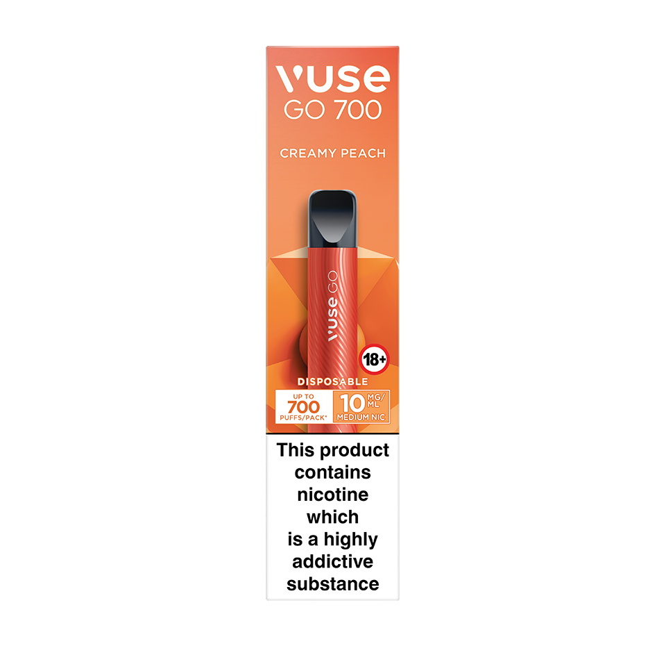 Vuse Go 700 Creamy Peach Disposable Vape | Vuse UK