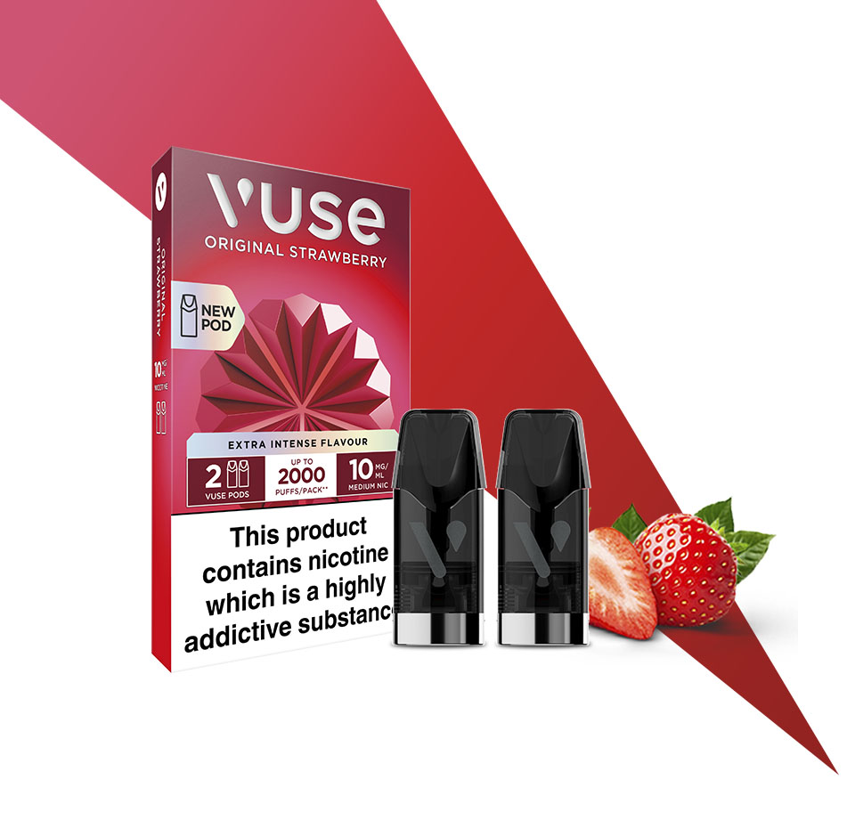 Vuse Original Strawberry | Extra Intense Flavour Pods | Free Delivery