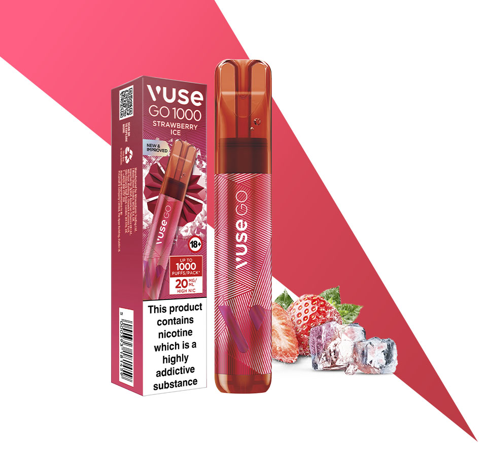 Vuse GO 1000 Pen Strawberry Ice Disposable Vape 20 mg