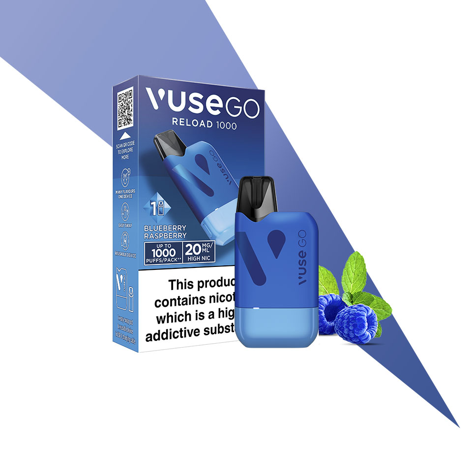 Blue Vuse Go Reload 1000 | Blue Raspberry | Rechargeable Vape