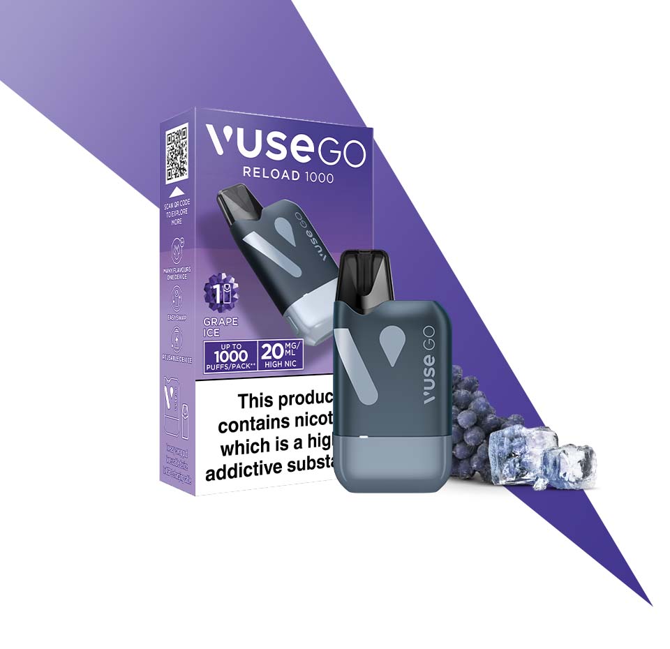 Black Vuse Go Reload 1000 | Grape Ice | Rechargeable Vape