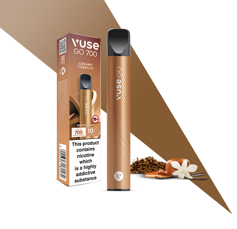 Vuse GO 700 Creamy Tobacco | Disposable Vape | Vuse Vuse GO 700 Creamy Tobacco | Disposable Vape | Vuse
