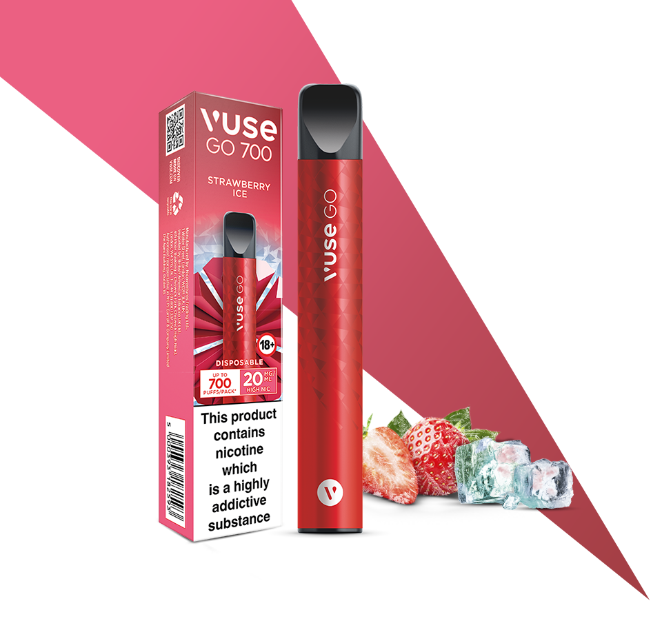 Vuse GO 700 Strawberry Ice| Disposable Vape | Vuse